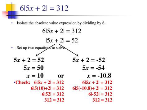 Ppt Solving Absolute Value Equations Powerpoint Presentation Free