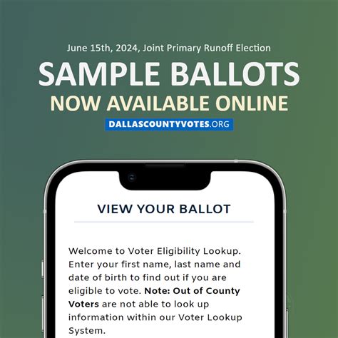 June 15 2024 Joint Runoff Election Dallas County Elections Department