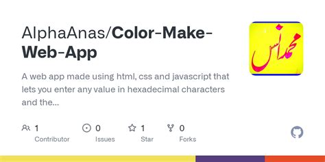 Github Alphaanascolor Make Web App A Web App Made Using Html Css