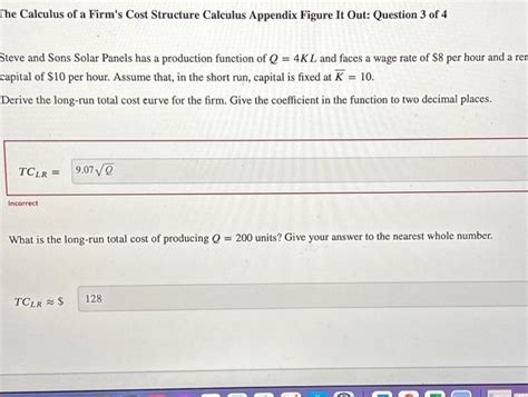 Solved He Calculus Of A Firms Cost Structure Calculus