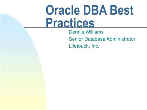 ppt oracle dba best practices powerpoint presentation free download id 4673222