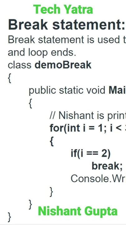 Break Statement In C Csharp Loop Loops Programmingshorts Codingshorts Techyatra