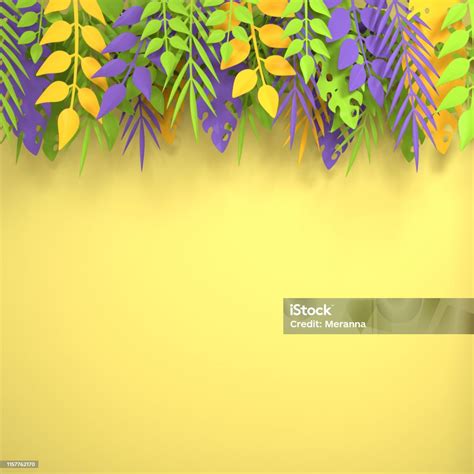 열대 종이 손바닥 몬스터 잎 프레임 여름 열대 잎입니다 종이 접기 이국적인 하와이 정글 여름 배경입니다 종이 컷 스타일입니다