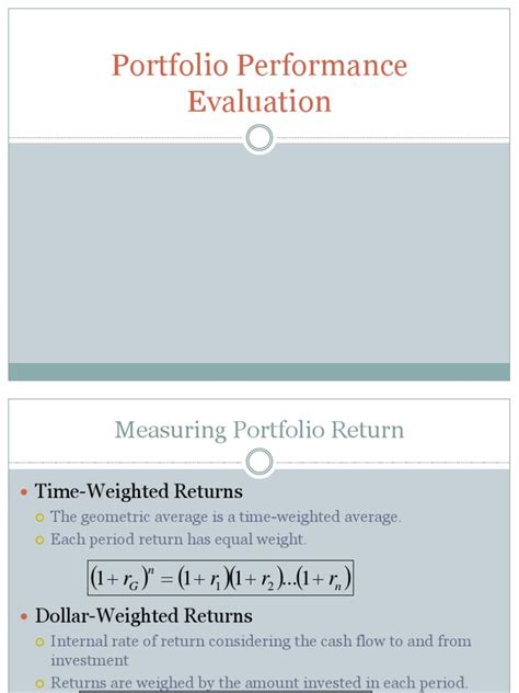 Evaluating Portfolio Performance Through Risk Adjusted Measures Pdf Sharpe Ratio Beta