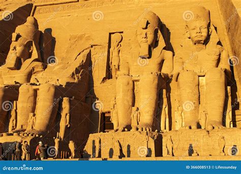 Abu Simbel Facade At Abu Simbel Historycal Site In South Egypt Royalty