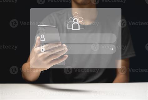 Man With Interface For The Member Login Form Stock Photo At Vecteezy