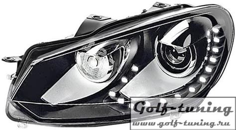 VW Golf 6 Фары GTI черные под ксенон с дневными ходовыми огнями, HD ...