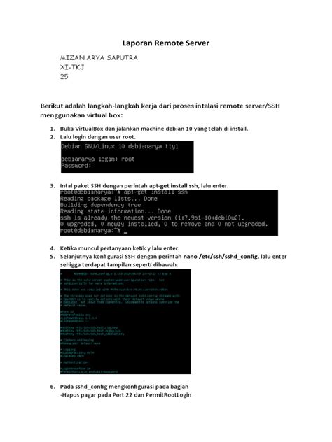 Konfigurasi Remote Server Menggunakan Ssh Di Debian 10 Pdf