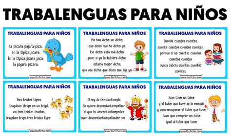 Trabalenguas Cortos Y Divertidos Para Niños