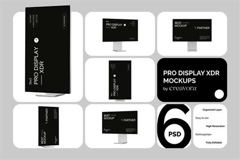 Pro Display Xdr Mockups 5款现代极简xdr显示器ui屏幕界面设计展示psd样机 格外视觉 Uigui Cn 国外