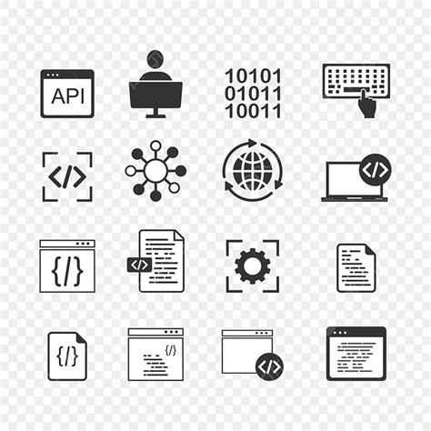 Coding Programming Vector Design Images Programming And Coding Icon Set Coding Icons Language