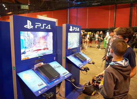Two Friends Playing Ps 4 Game Consoles Editorial Photography Image Of