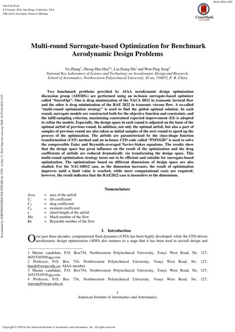 PDF Surrogate Based Optimization Applied To Benchmark Aerodynamic Design Problems