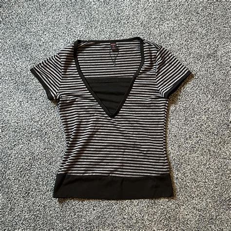 Romwe Cute Striped Gothic Top 🩷like New Never Depop