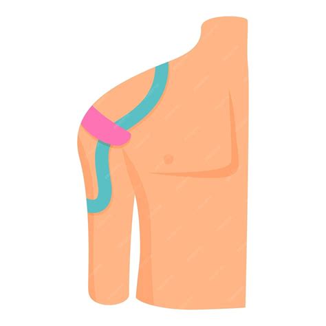 어깨 Kinesio 테이프 아이콘 만화 터 근육 요소 프리미엄 벡터