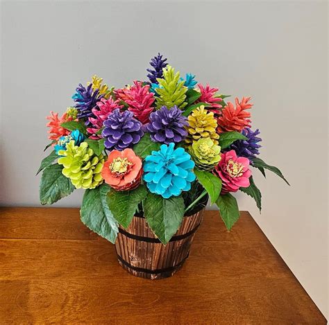 Summer Pine Cone Flower Arrangement Pinecone Flowers Arrangement In A