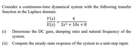 solved consider a continuous time dynamical system with the
