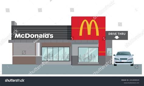 Mcdonalds Icon Red Mcd Burger King Stock Vector Royalty Free