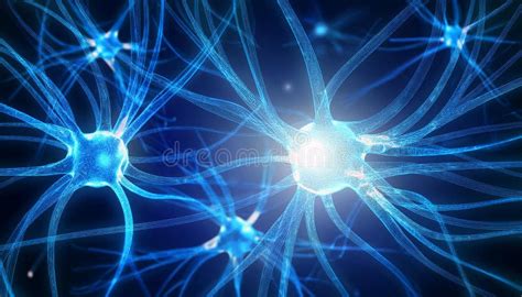 Neurons Connecting And Firing In Neural Network Science Concept Stock