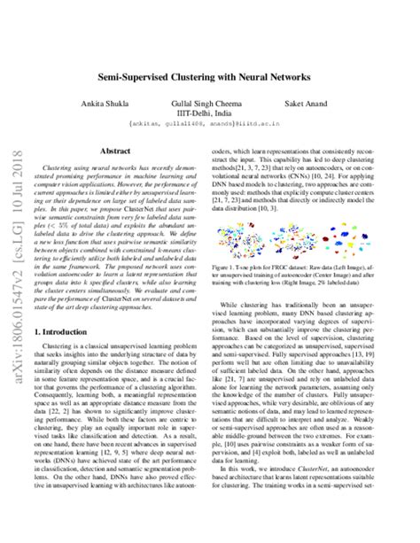 Pdf Clusternet Semi Supervised Clustering Using Neural Networks