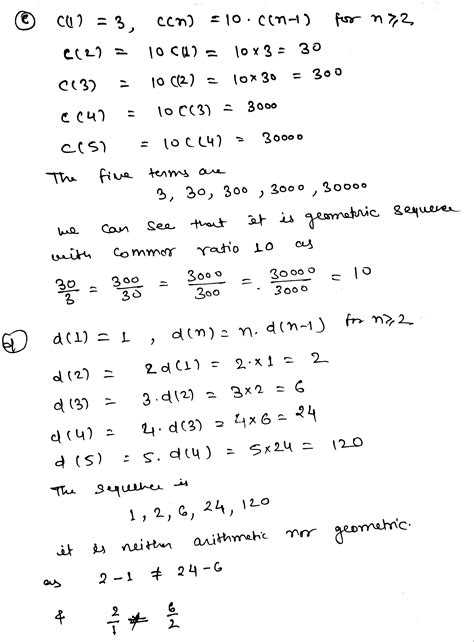 Solved 1 Write The First Five Terms Of Each Sequence Determine