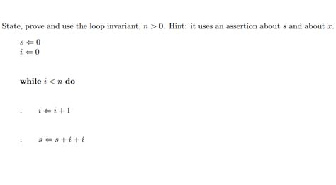Solved State Prove And Use The Loop Invariant N 0 Hint