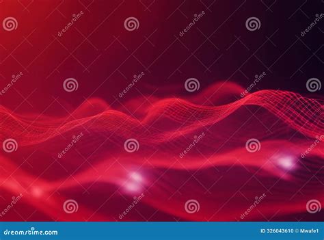Waves Sound Waveform Visualization Audio Technology Red Copy Illustration Futuristic Wireframe