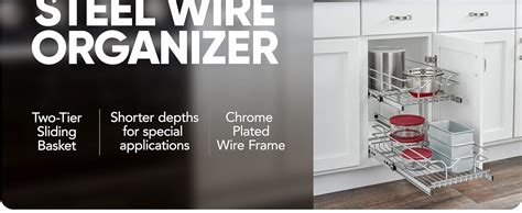 Amazon Com Rev A Shelf Tier Kitchen Cabinet Pullout Shelf And Drawer Organizer Slide Out