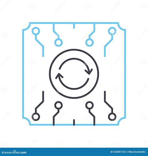 Automation Line Icon Outline Symbol Vector Illustration Concept Sign Stock Vector