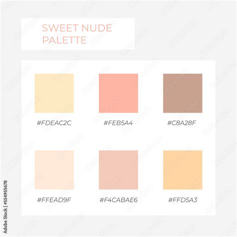 Color Element Trendy Pallete Of Color Cozy Nude Color Pallete Swatch Nude Shade Tone With Hex