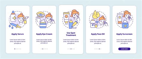 Premium Vector Skincare Routine Tips Onboarding Mobile App Screen