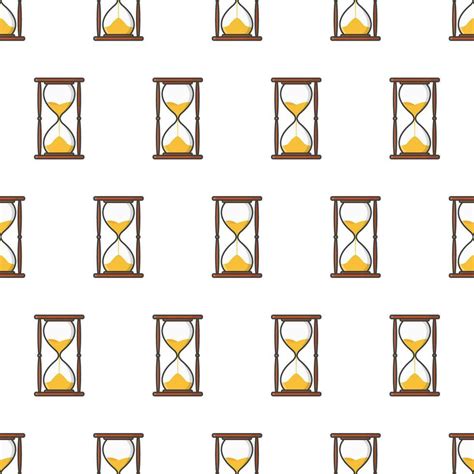 Sand Hourglass Seamless Pattern On A White Background Sandglass Timer