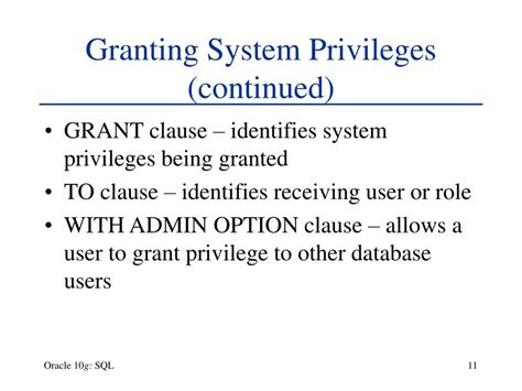 Ppt Chapter 7 User Creation And Management Oracle 10 G Sql
