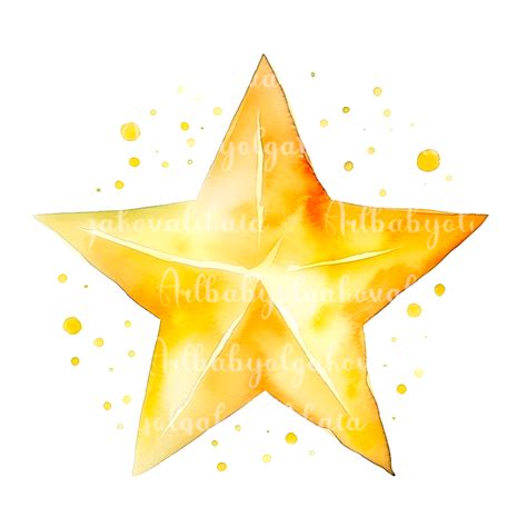 Star Clipart Watercolor Star Png Digital Download Etsy