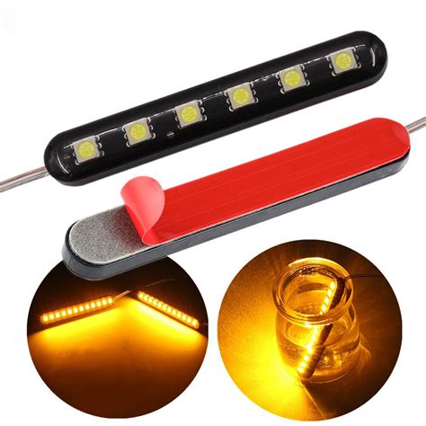플래시 스트로브 비상 경고등 6 Led 오토바이 후미등 사이드 스트로브 경고등 12v 4 색 Aliexpress