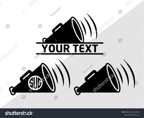 Cheer Megaphone Monogram Vector Illustration Silhouette Stock Vector