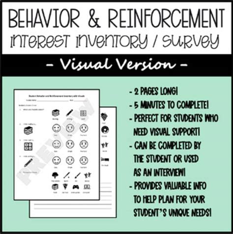 Behavior And Reinforcement Interest Inventory Survey Bundle Tpt