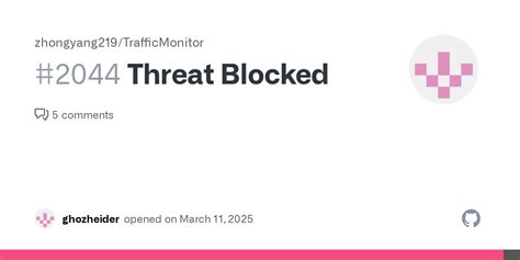 Threat Blocked · Issue 2044 · Zhongyang219trafficmonitor · Github