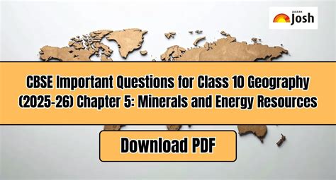 Cbse Important Questions For Class 10 Geography 2025 26 Chapter 5 Minerals And Energy