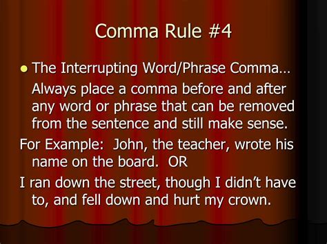 Ppt The Six Basic Comma Rules Powerpoint Presentation Free Download