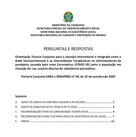 Suas E Comunidades Terapêuticas Ação Integrada No Atendimento à