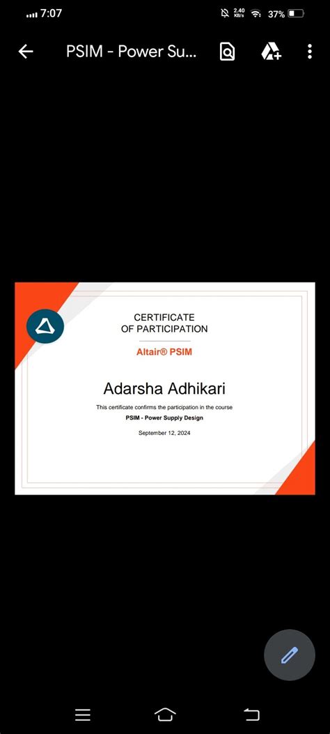 Missing Certificate Of Attendance — Altair Community