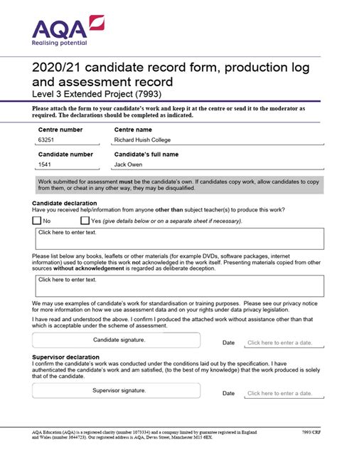 Epq Logbook 2020 21 Completed Form Pdf Gce Advanced Level United Kingdom Critical Thinking