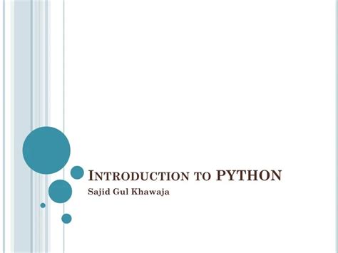 Ppt Introduction To Python Powerpoint Presentation Free Download