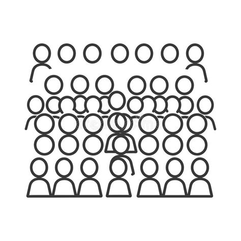 Line Art Illustration Of A Large Group Of People Stock Vector Illustration Of Silhouette