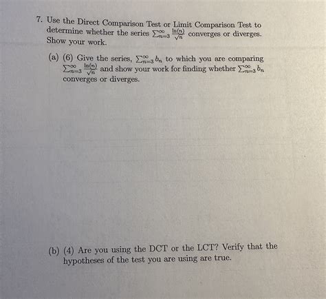 Solved Use The Direct Comparison Test Or Limit Comparison Chegg