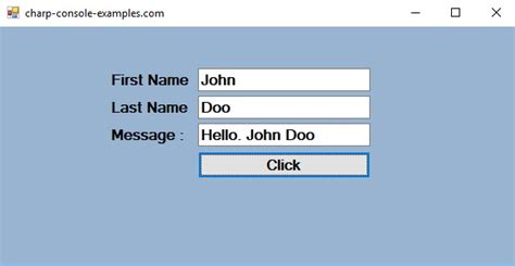 C Program To Concatenate Two Or More Text Box Values Programming