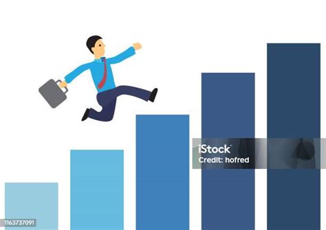 그래프의 증가 성장의 상단에 점프 사업가 성장과 성공의 개념 개념에 대한 스톡 벡터 아트 및 기타 이미지 개념 개념과 주제 개발 Istock