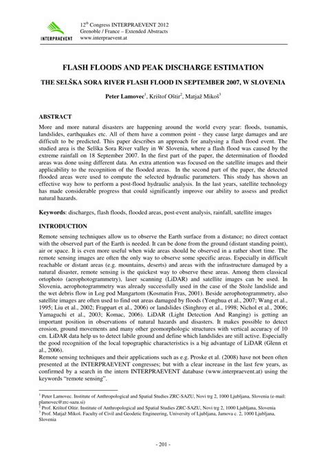 Pdf Flash Floods And Peak Discharge Estimation Dokumentips