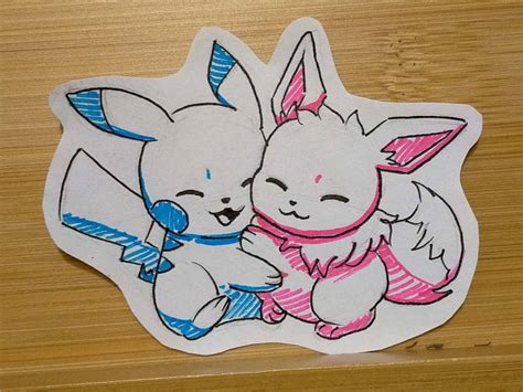 Pikachu And Eevee Hugs By Edimay On Deviantart